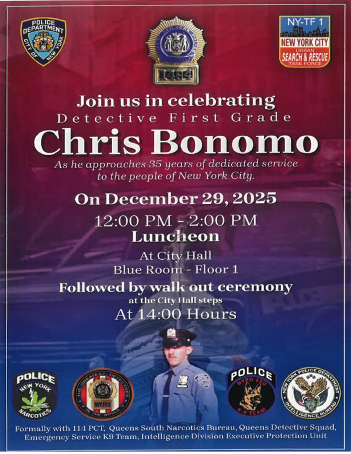 Retirement Walkout Detective 1st Grade Chris Bonomo – The Detectives ...